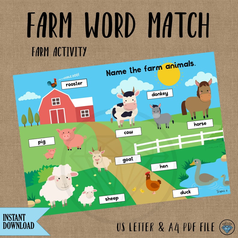 Farm Theme Name Farm Animals Preschool Printables Busy | Etsy