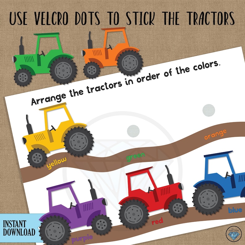 Tractor Color Matching Activity: Preschool Printable (PDF) - Etsy