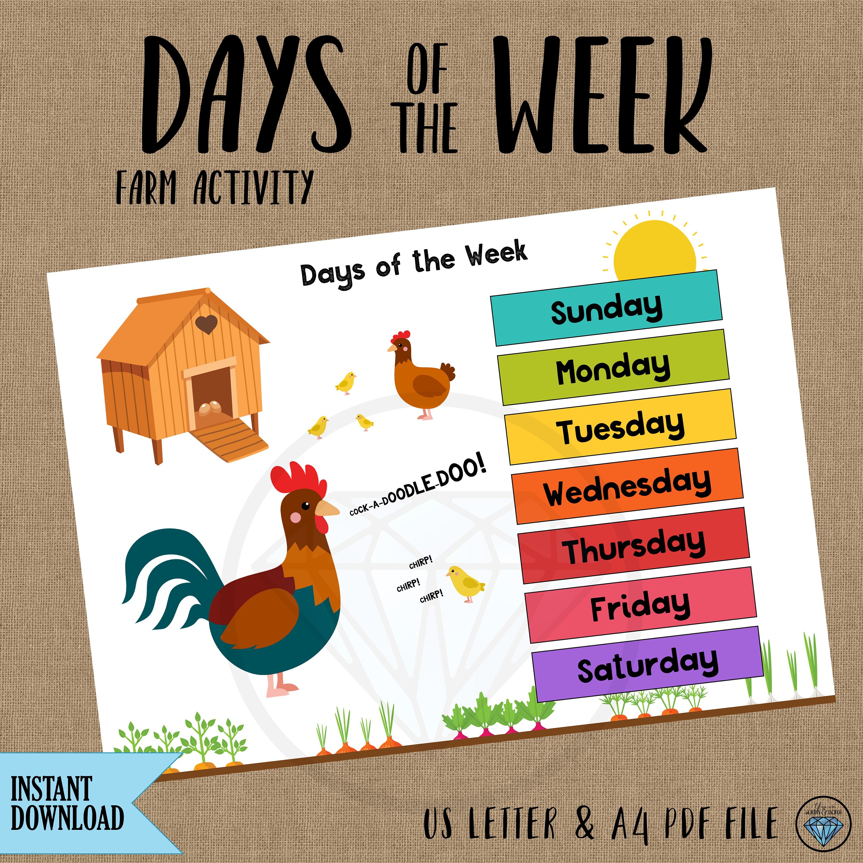 Farm Theme, Days of the Week, Preschool Printables, Busy Binder ...