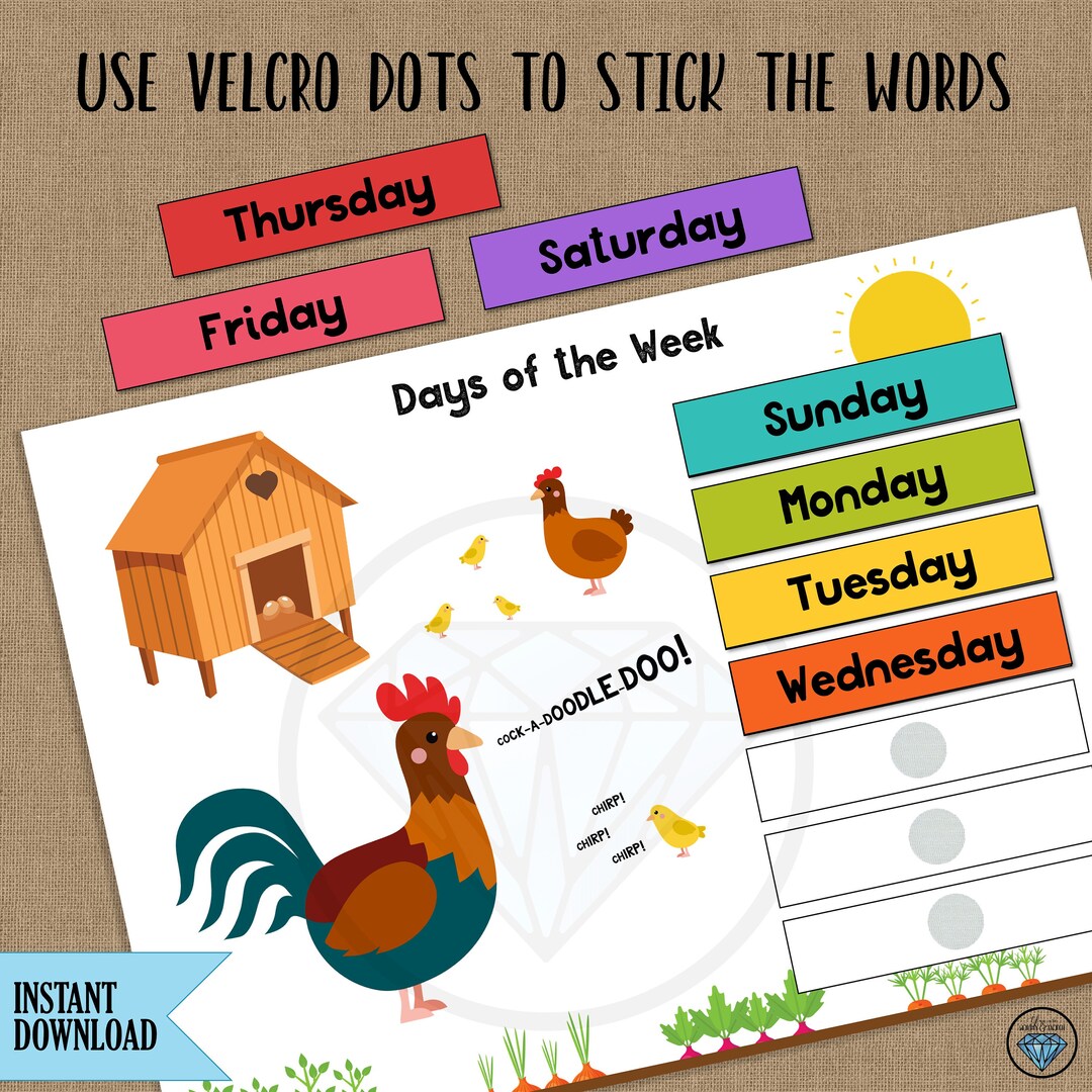 Farm Theme, Days of the Week, Preschool Printables, Busy Binder ...