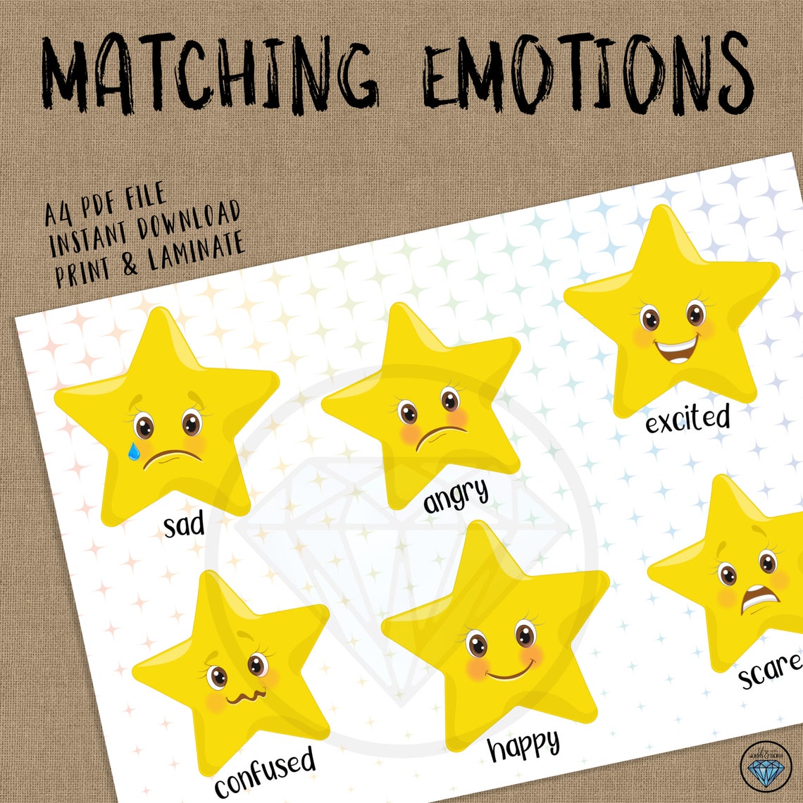 Matching Emotions Feelings Preschool Printables Busy - Etsy