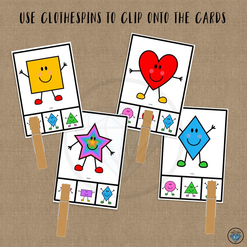 Shape Matching Clip Cards, Preschool Printables, Busy Binder ...