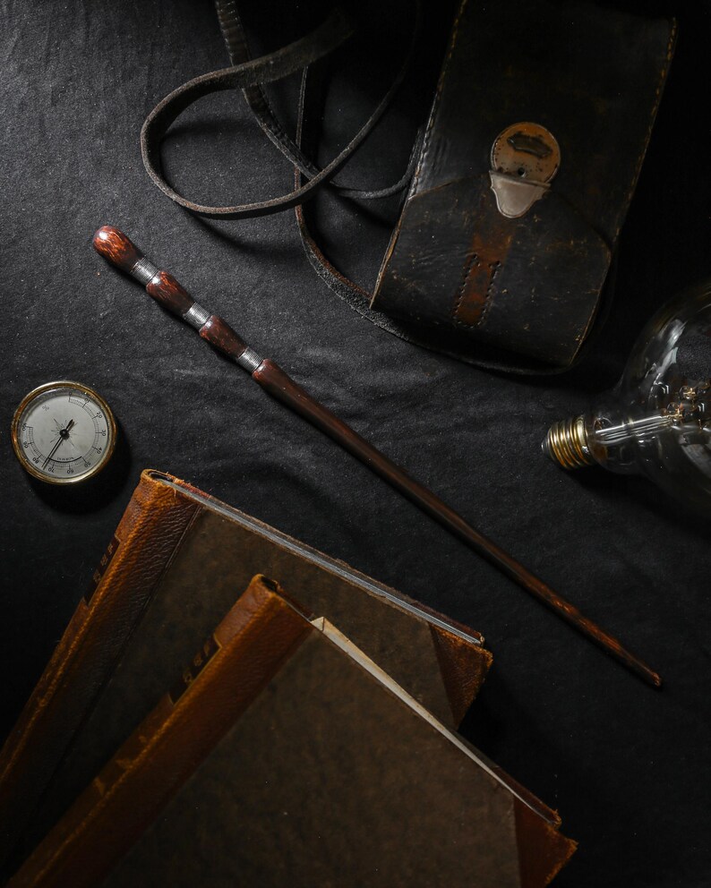 Walnut Wand | Classy, Elegant Wand With Metal Accents - Etsy