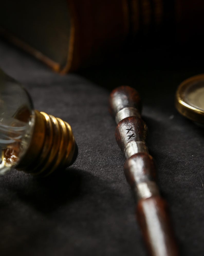 Walnut Wand | Classy, Elegant Wand With Metal Accents - Etsy