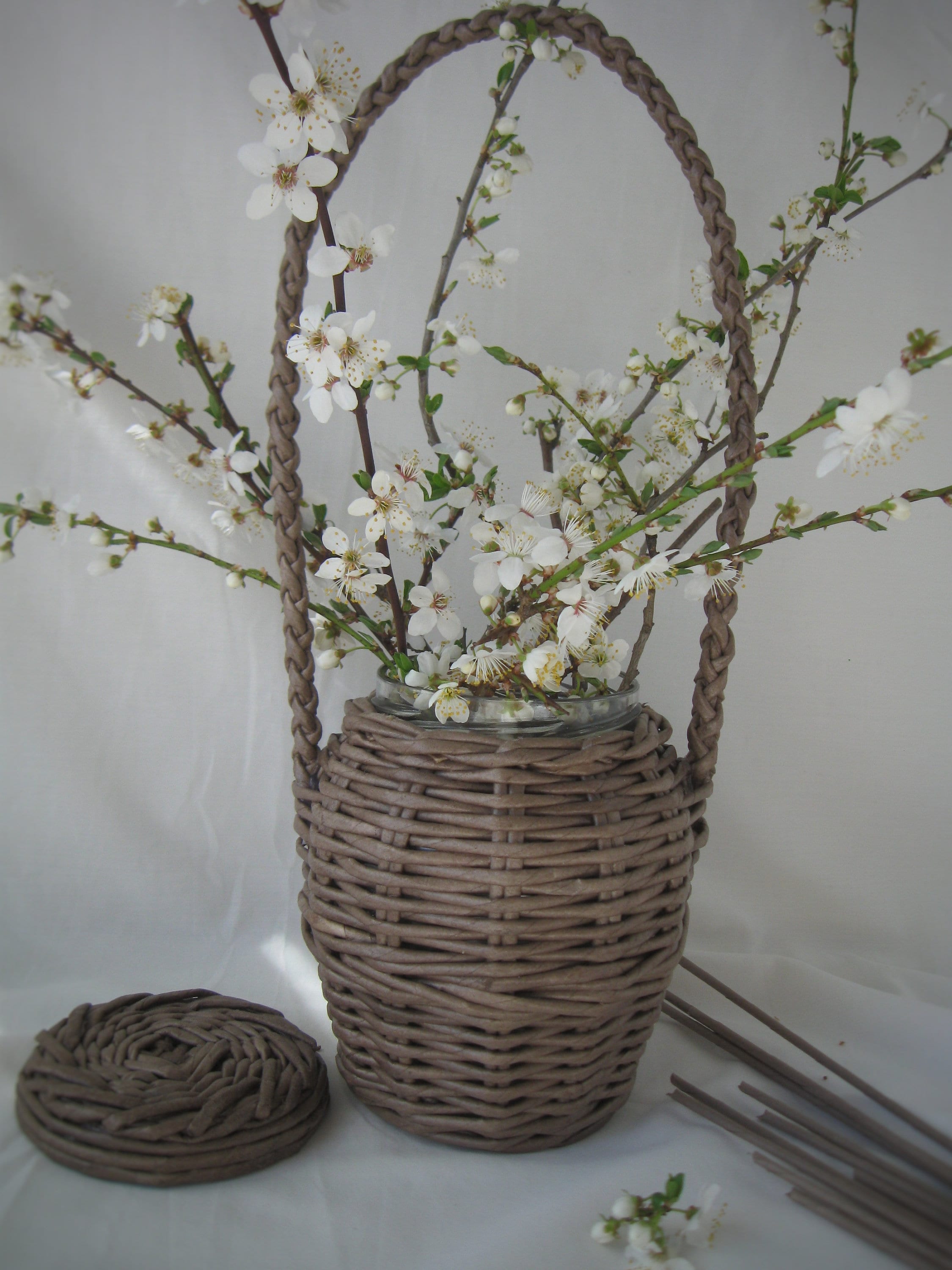 Flower Vase, Boho Vase, Table Vase, Jar Vase, Wicker Decor, Farmhouse ...