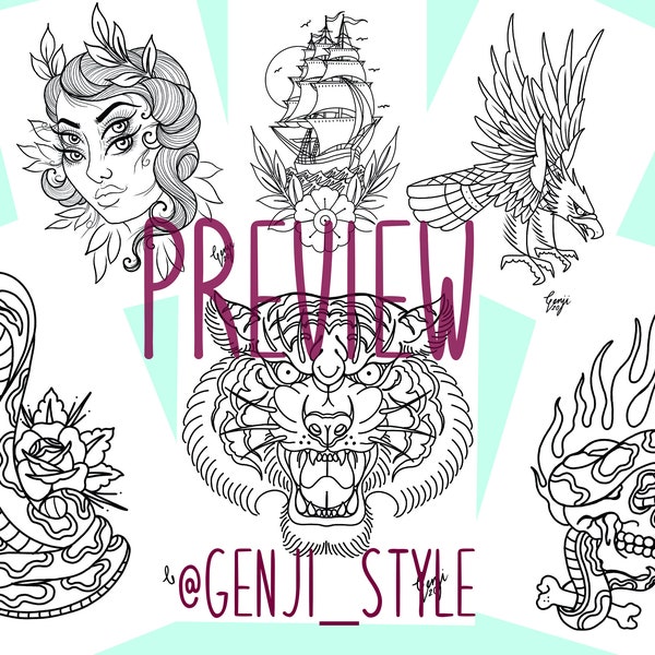 Downloadable Tattoo Flash - Etsy