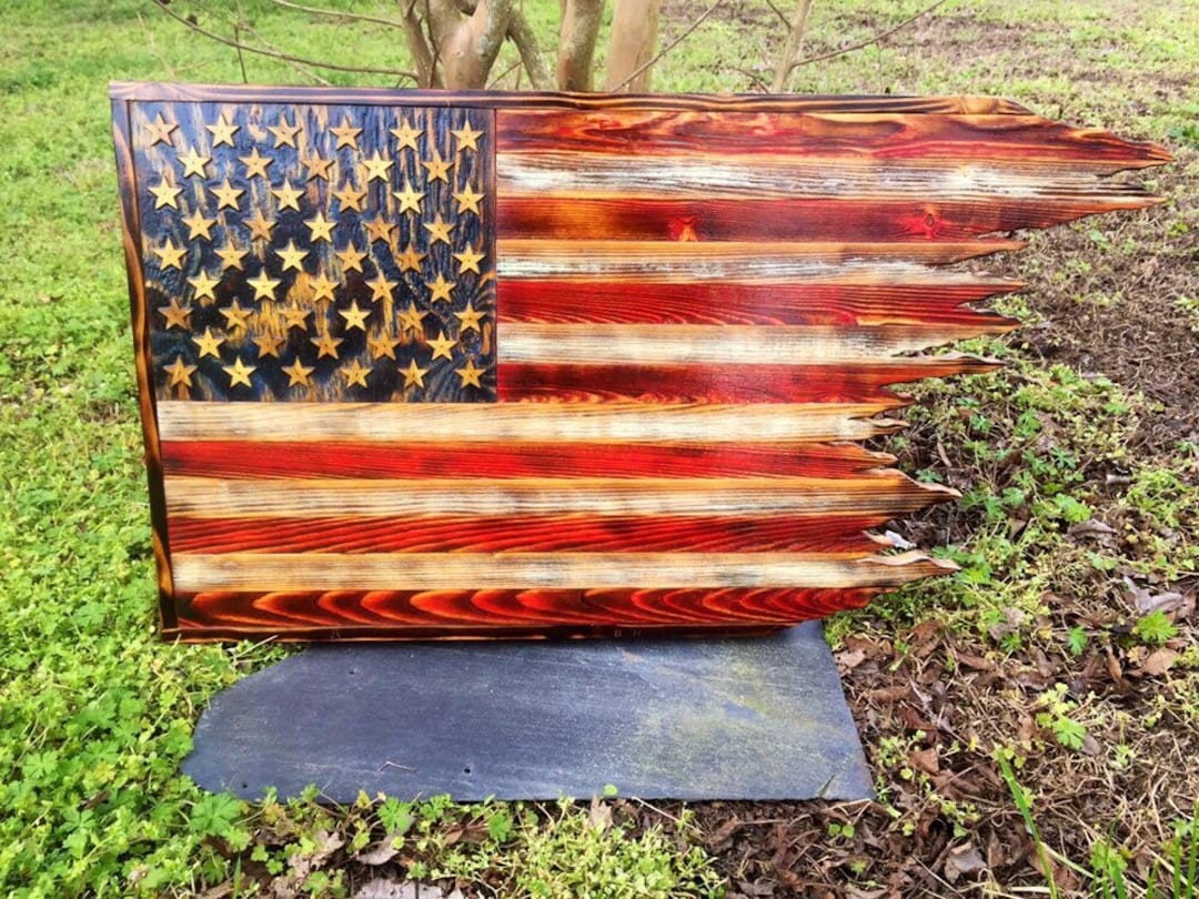 Tattered Burnt American Flag - Etsy