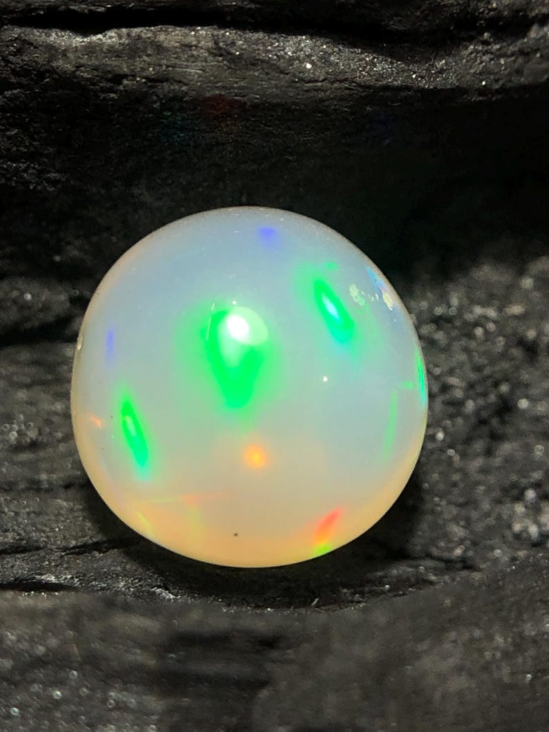 Natural Rainbow Fire Ethiopian Opal Sphere Ball, 3.70 Carats Loose ...