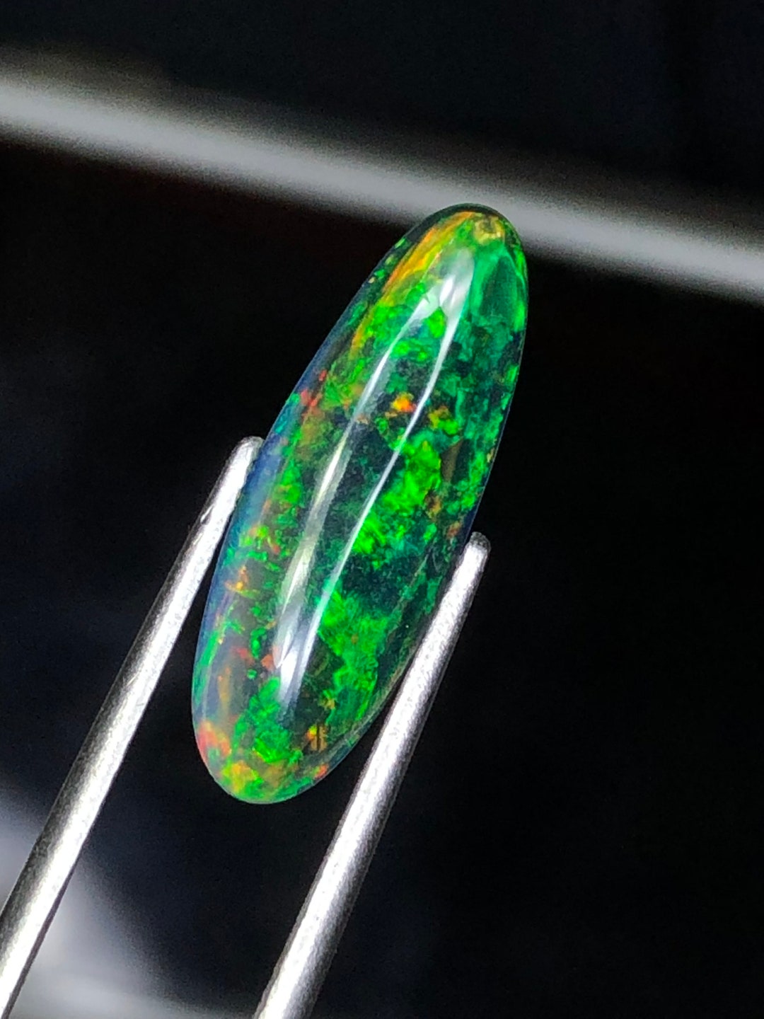 Buy Long Oval Opal Gemstone, 8x6 MM Loose Smoked Opal, Green Ethiopian ...