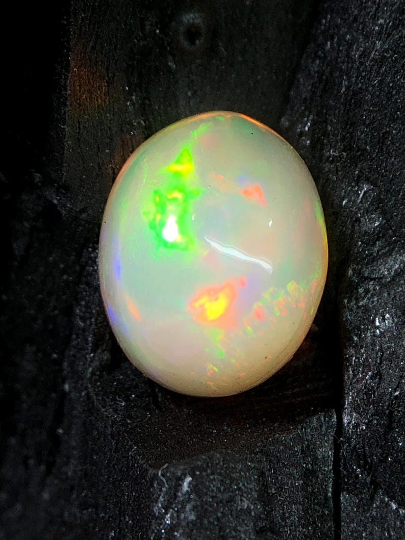 Natural Ethiopian Opal Gemstone, Red & Green Fire, 5.85 Carats - Etsy