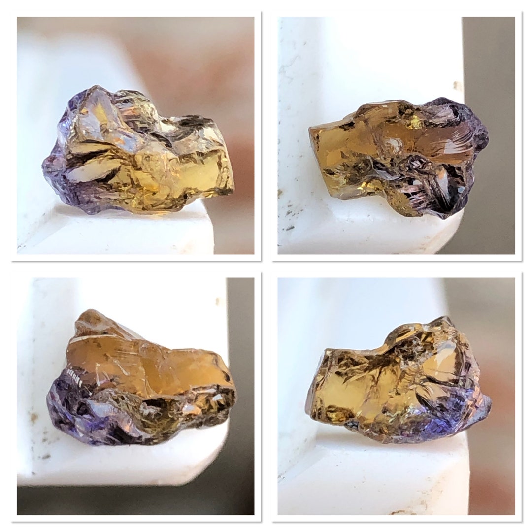 Saffron Yellow Blue Tanzanite Rough, Natural Tanzanite, Blue Tanzanite ...