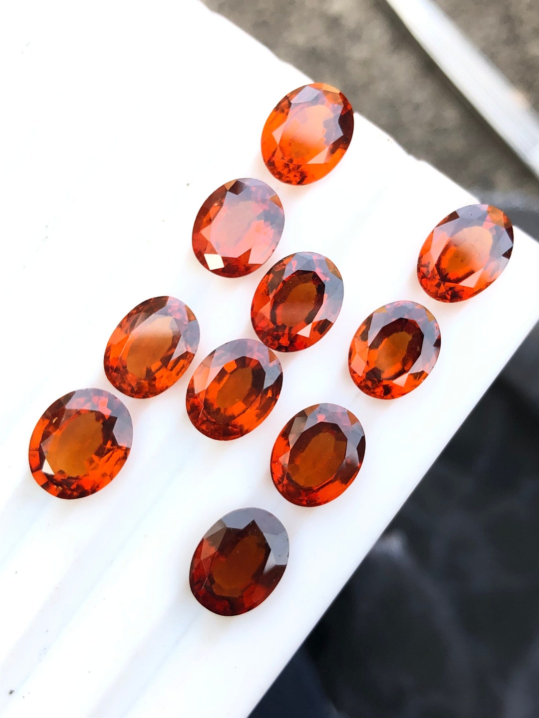 Hessonite Stunning Garnet, 10x8 to 11x9 MM Oval Natural Orange Fire Garnet Stone, Loose Orange ...