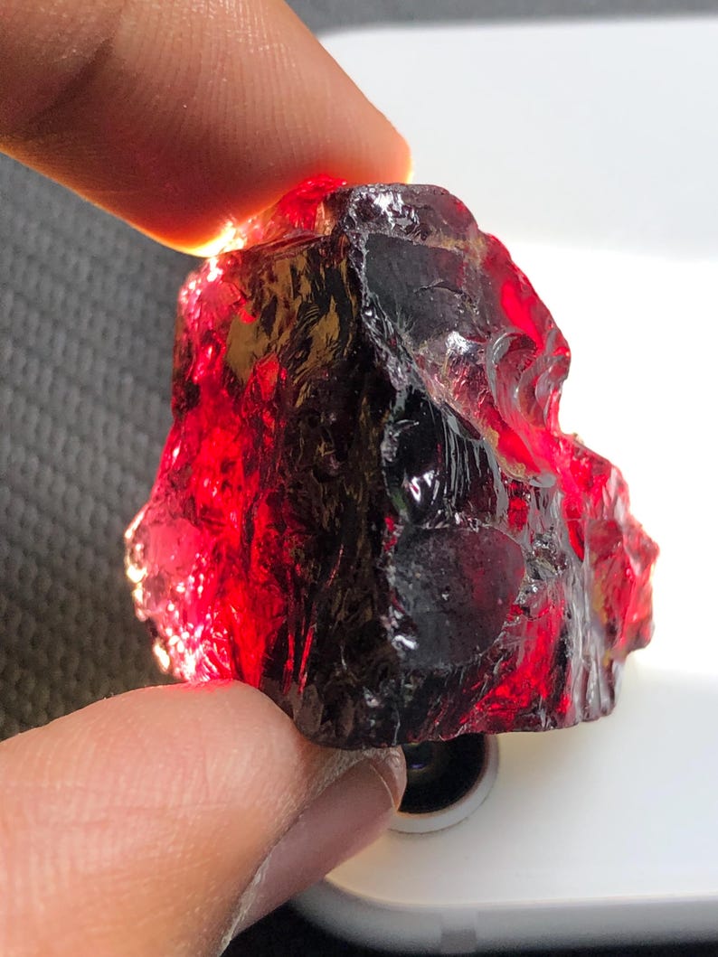 Raw Red Garnet Crystal: 159 Carats, Rough Healing Stone - Etsy Australia