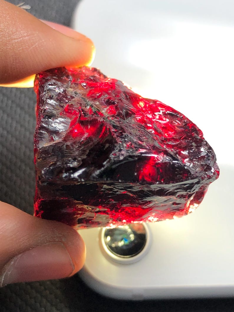 Raw Red Garnet Crystal: 159 Carats, Rough Healing Stone - Etsy Australia
