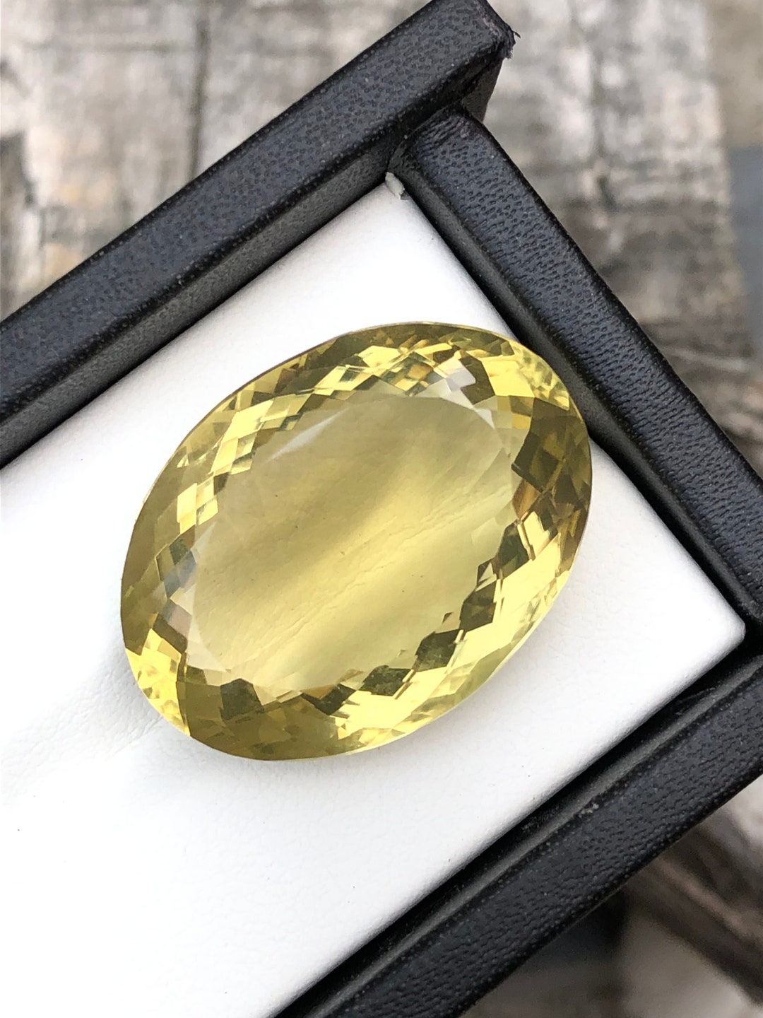 30 Carat Lemon Quartz Stone, 25x18 MM Loose Yellow Lemon Quartz Oval ...