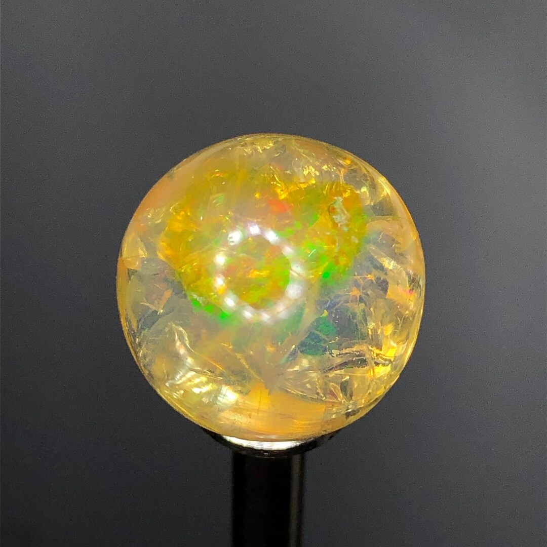 Natural Rainbow Fire Sphere Ethiopian Opal Ball, 15MM 19.60 Carat Top ...