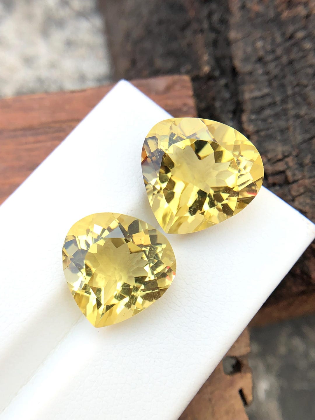 Natural Yellow Beryl Pair, Loose Heart Shape Beryl, Faceted Beryl ...