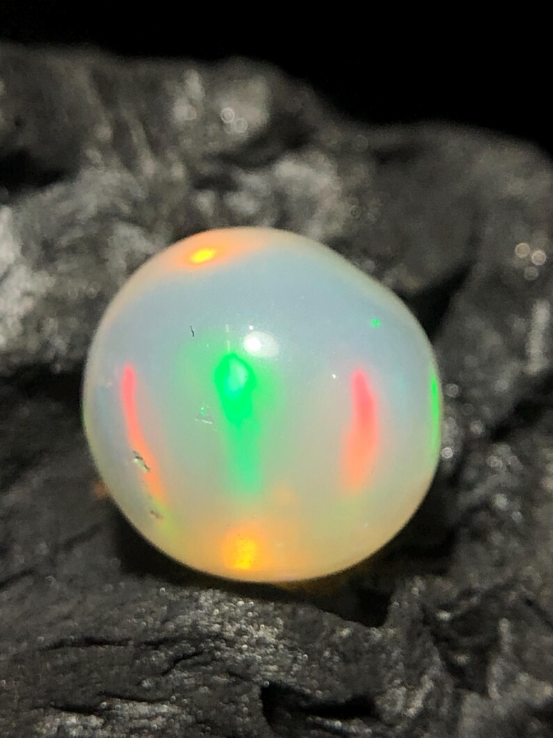 Natural Rainbow Fire Ethiopian Opal Sphere Ball, 3.70 Carats Loose ...