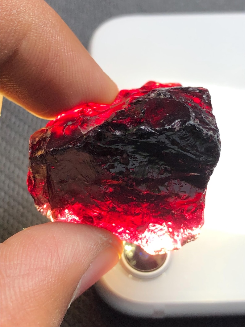 Raw Red Garnet Crystal: 159 Carats, Rough Healing Stone - Etsy Australia