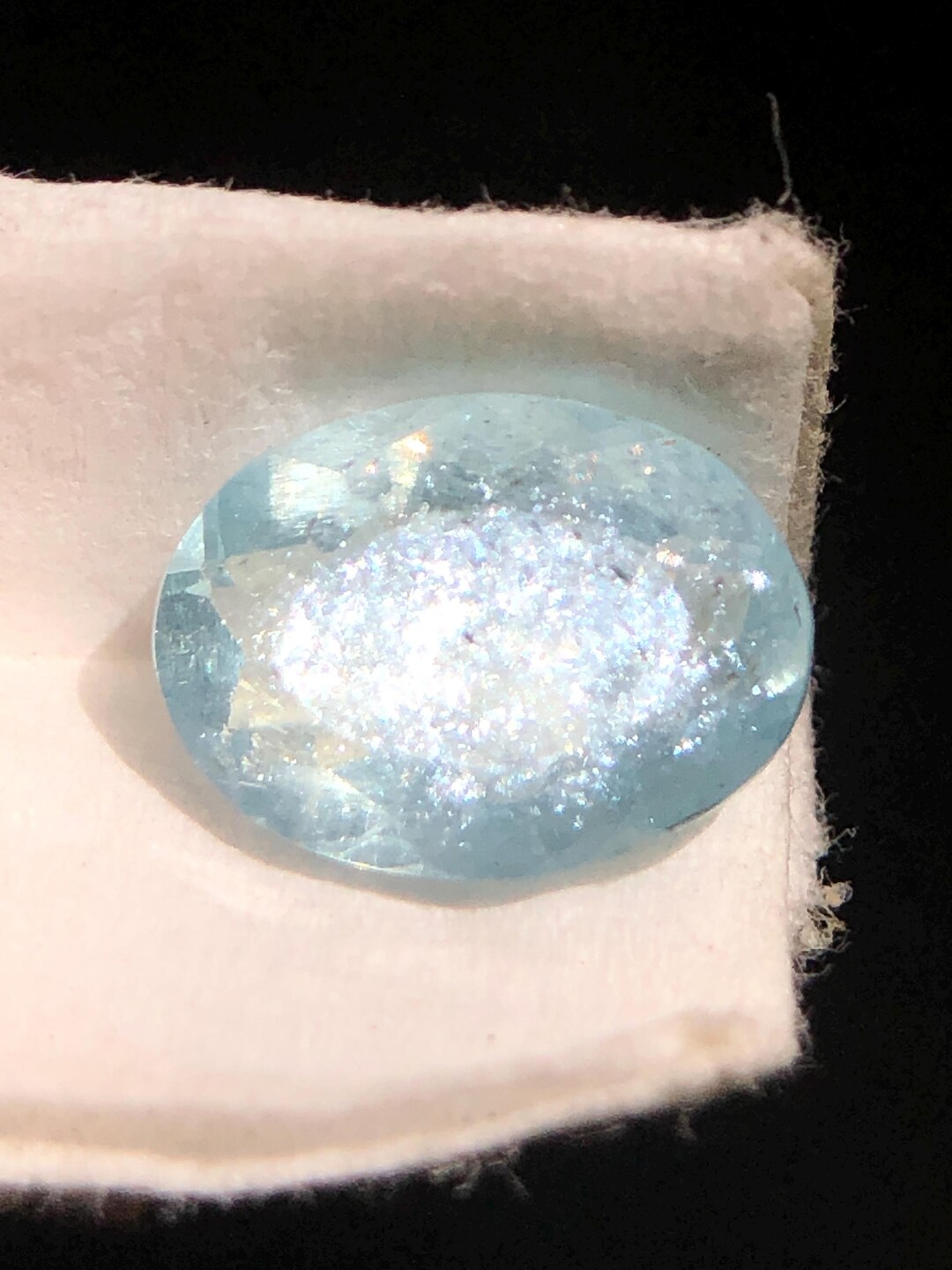 Natural Sky Blue Aquamarine Gemstone | Oval Silver Sheen, 1.3 CT - Etsy