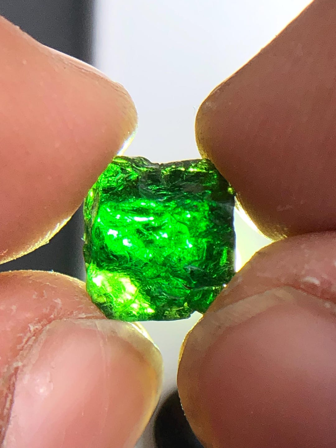 Perfect Green Color Natural Garnet Rough, Untreated Tsavorite Raw, Stunning Tsavorite Crystal ...