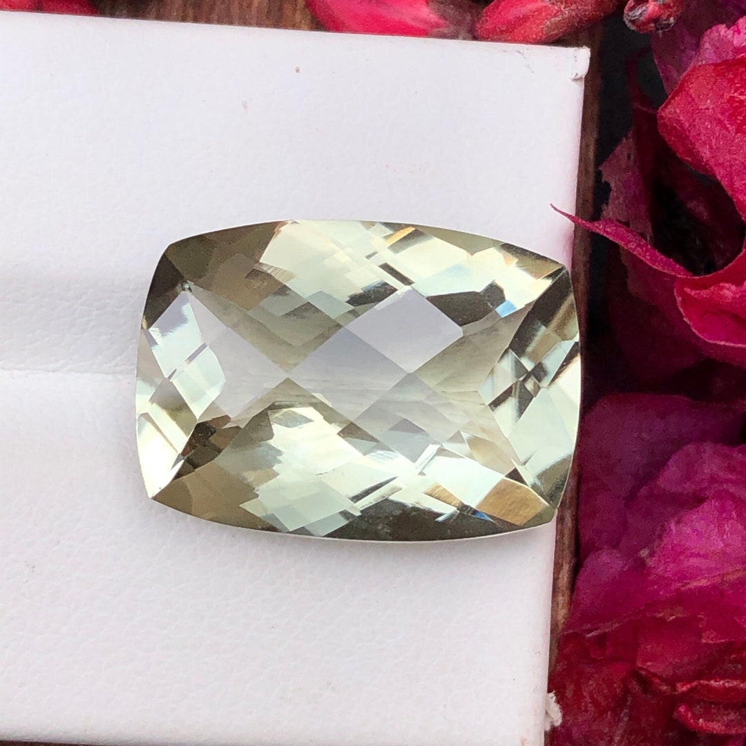 Bright Color Green Amethyst Cushion, 18x13 MM Loose Checker Cut ...