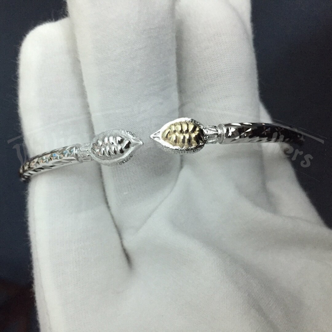 Cocoa Pods Bangle-sterling Silver/14k Yellow Gold - Etsy