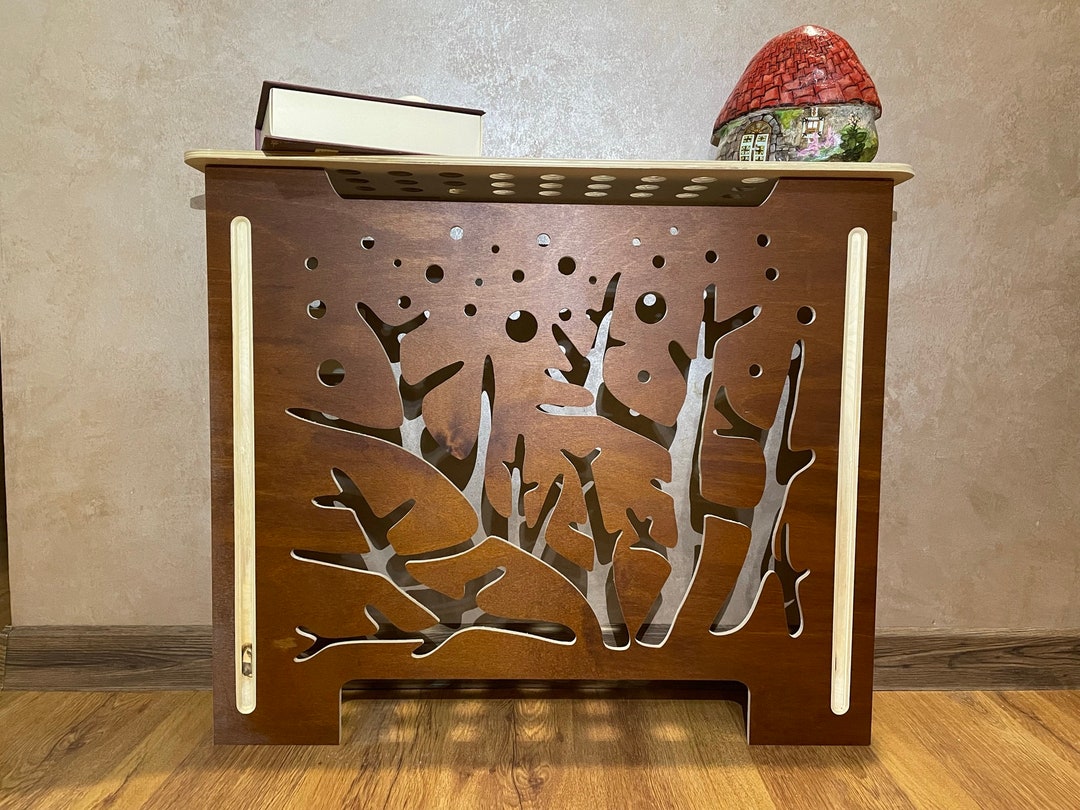 Radiator Cover, Tree of Life and Dots Heat Cover, Wood Radiator Cover ...