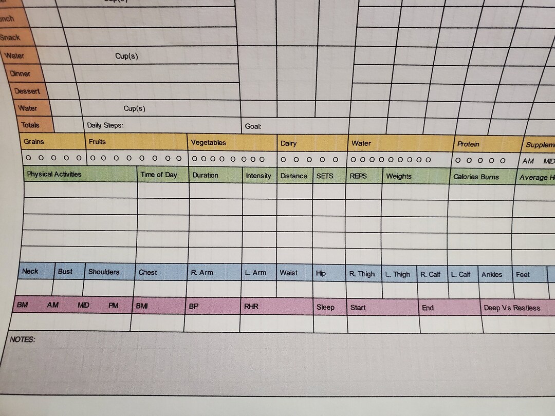 Complete Health Monitoring Paper Record - Etsy