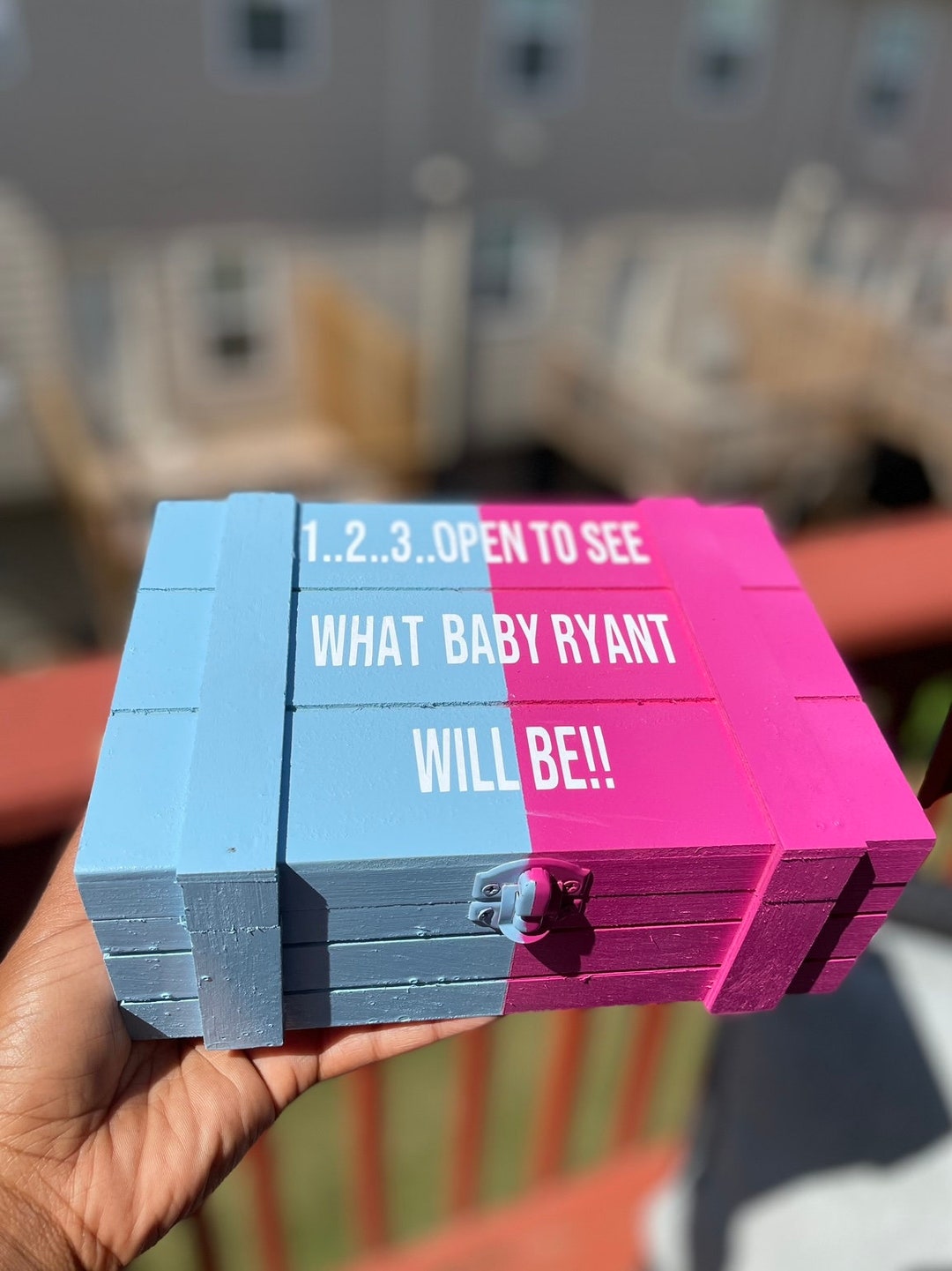 Gender Reveal Box Personalized W/ Custom Onesie - Etsy