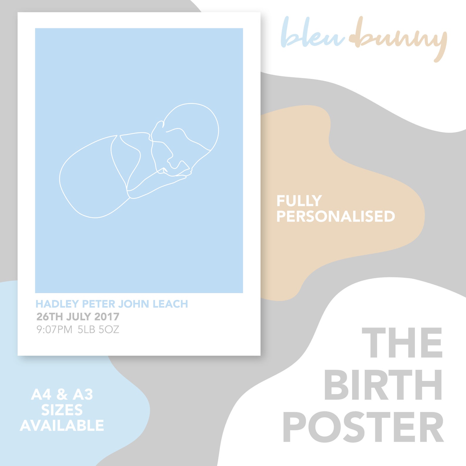 The Birth Poster Baby Shower Nursery Print Gift Bespoke - Etsy