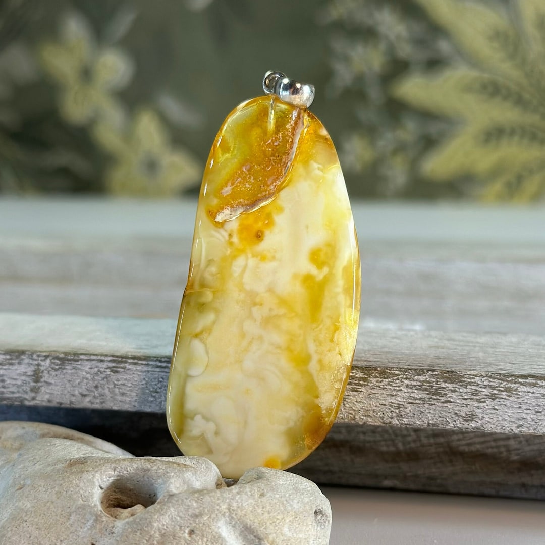 Amber Pendant, Real Amber Pendant, Baltic Amber Jewelry, Amber Stone ...