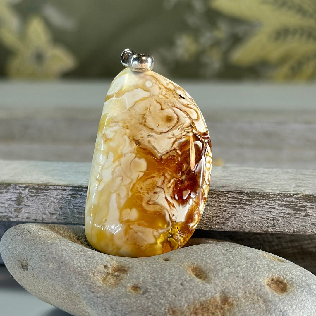 Amber Pendant, Real Amber Pendant, Baltic Amber Jewelry, Amber Stone ...
