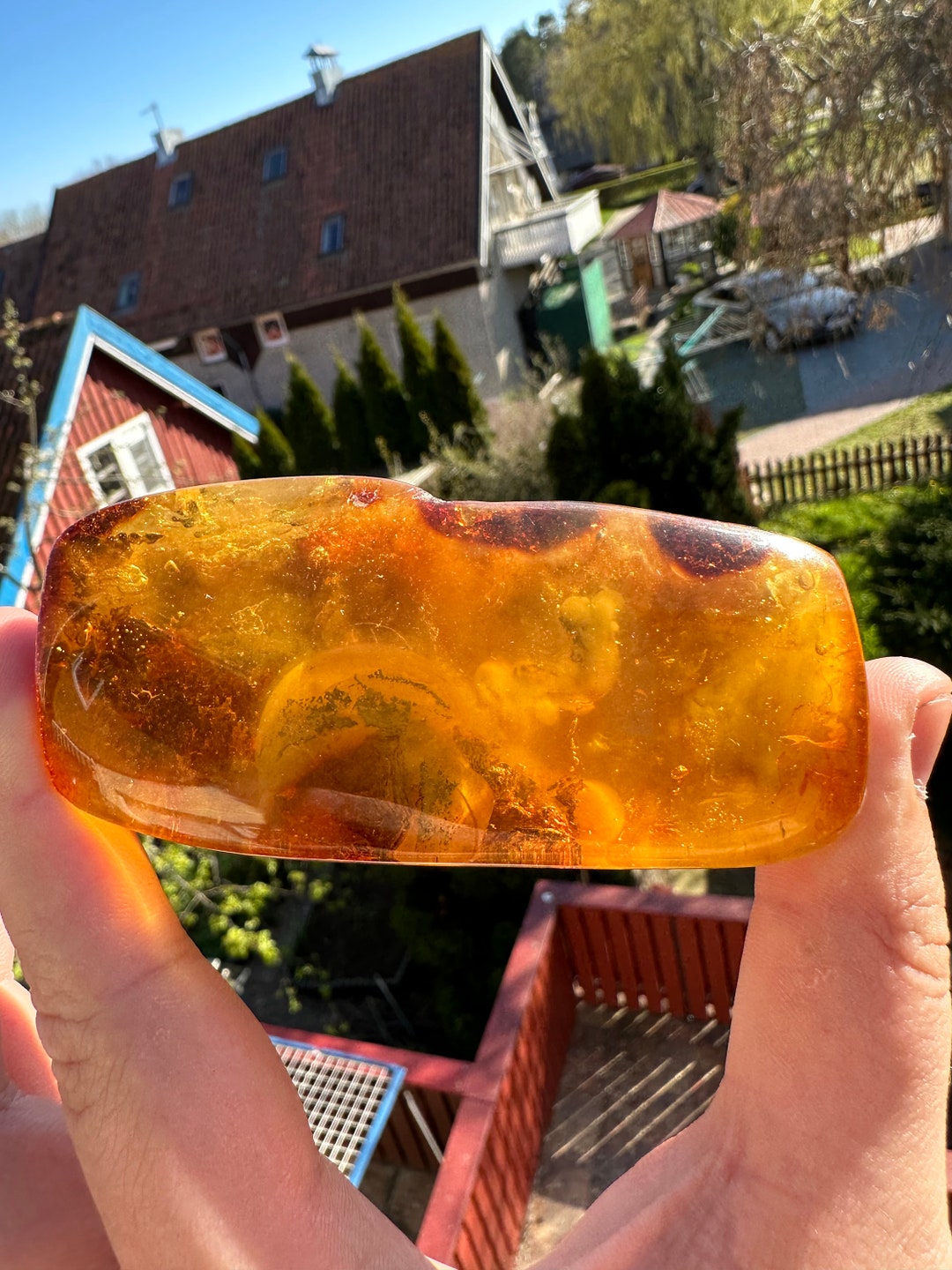 Large Baltic AMBER , Worry STONE, Amber FOSSIL, Anxiety Relief, Amber ...
