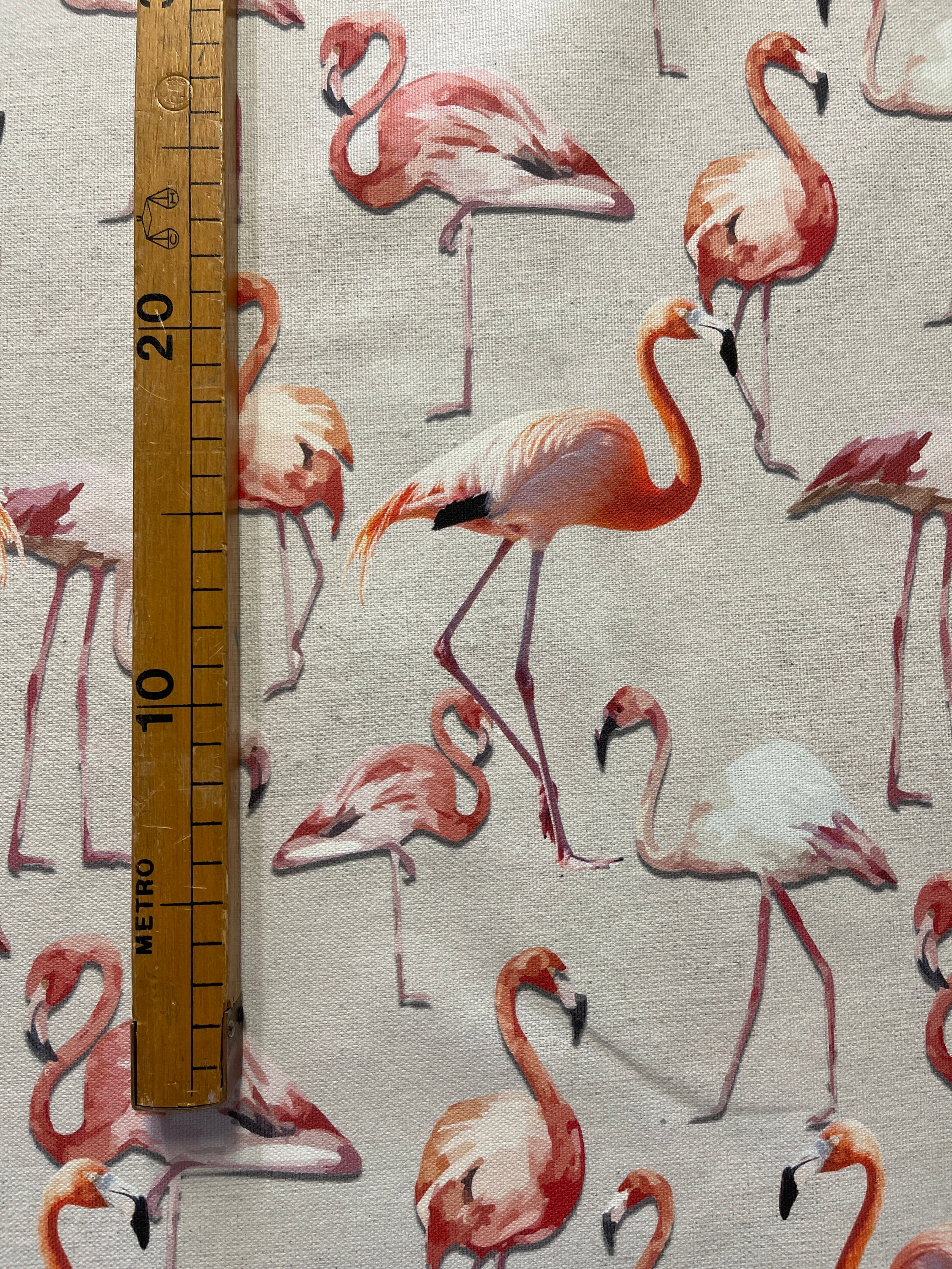Cotton Fabric by the Yard half a Meter Pink Flamingo Pattern Waterproof ...