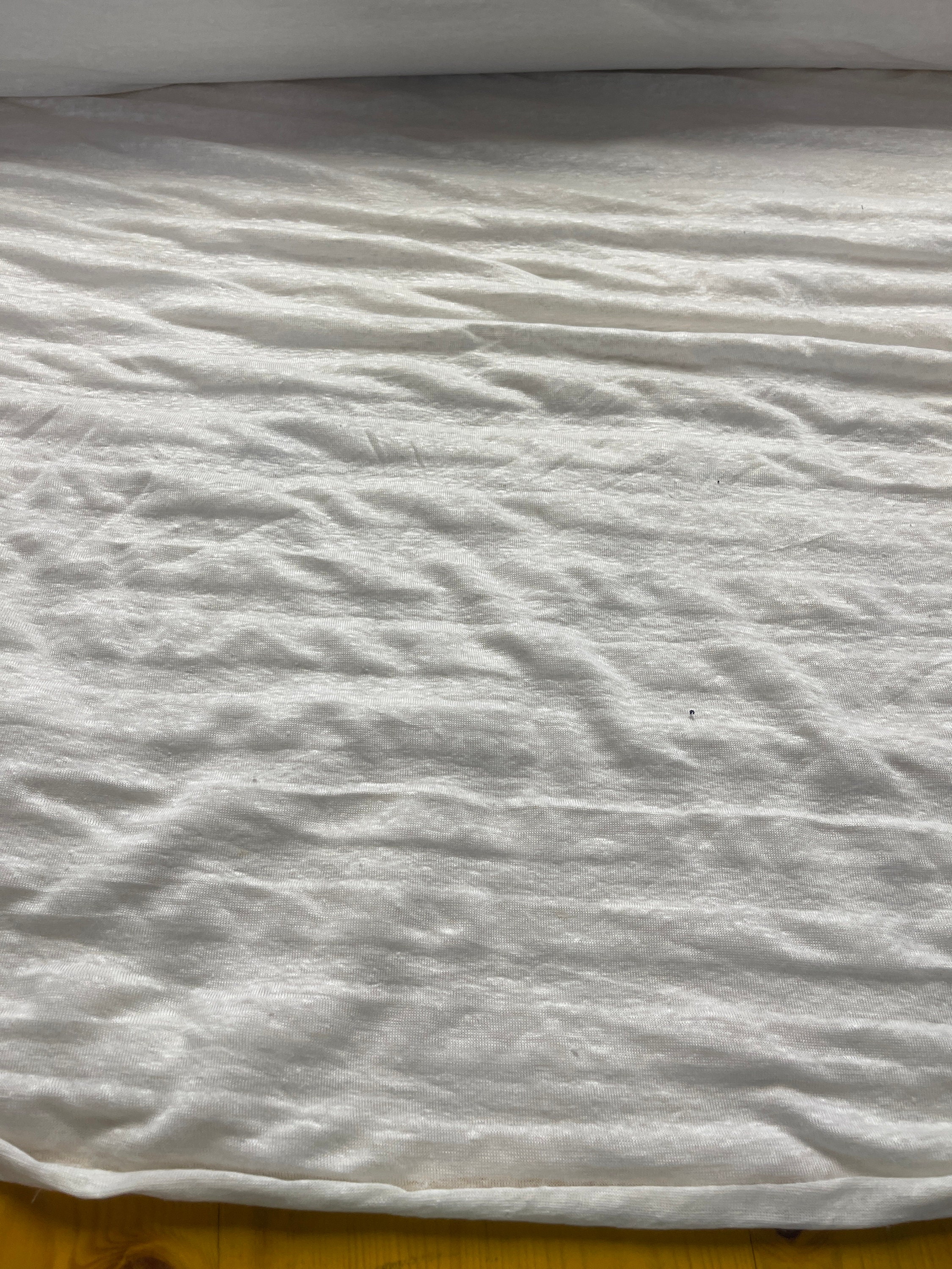 Linen Jersey Fabric by the Yard half a Meter, Pure White, Alternating ...