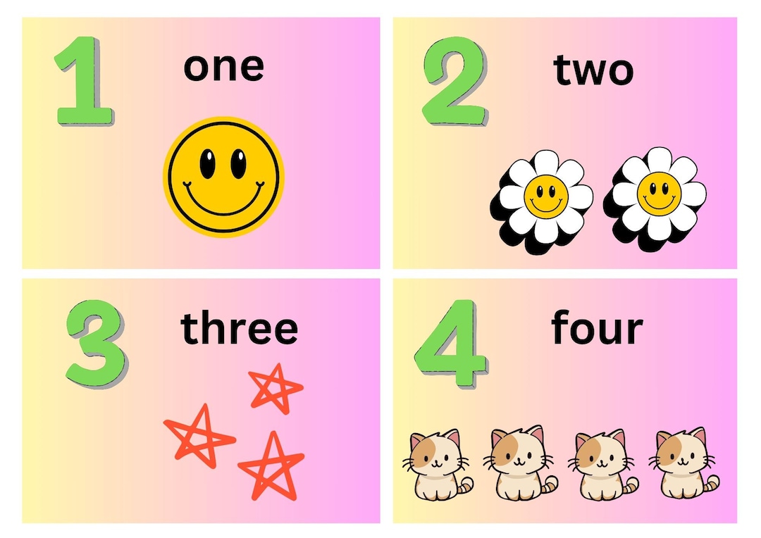 Number Flash Cards, Printable Flashcards, Counting Flashcards, 1 to 10 ...