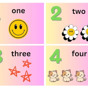 Number Flash Cards, Printable Flashcards, Counting Flashcards, 1 to 10 ...