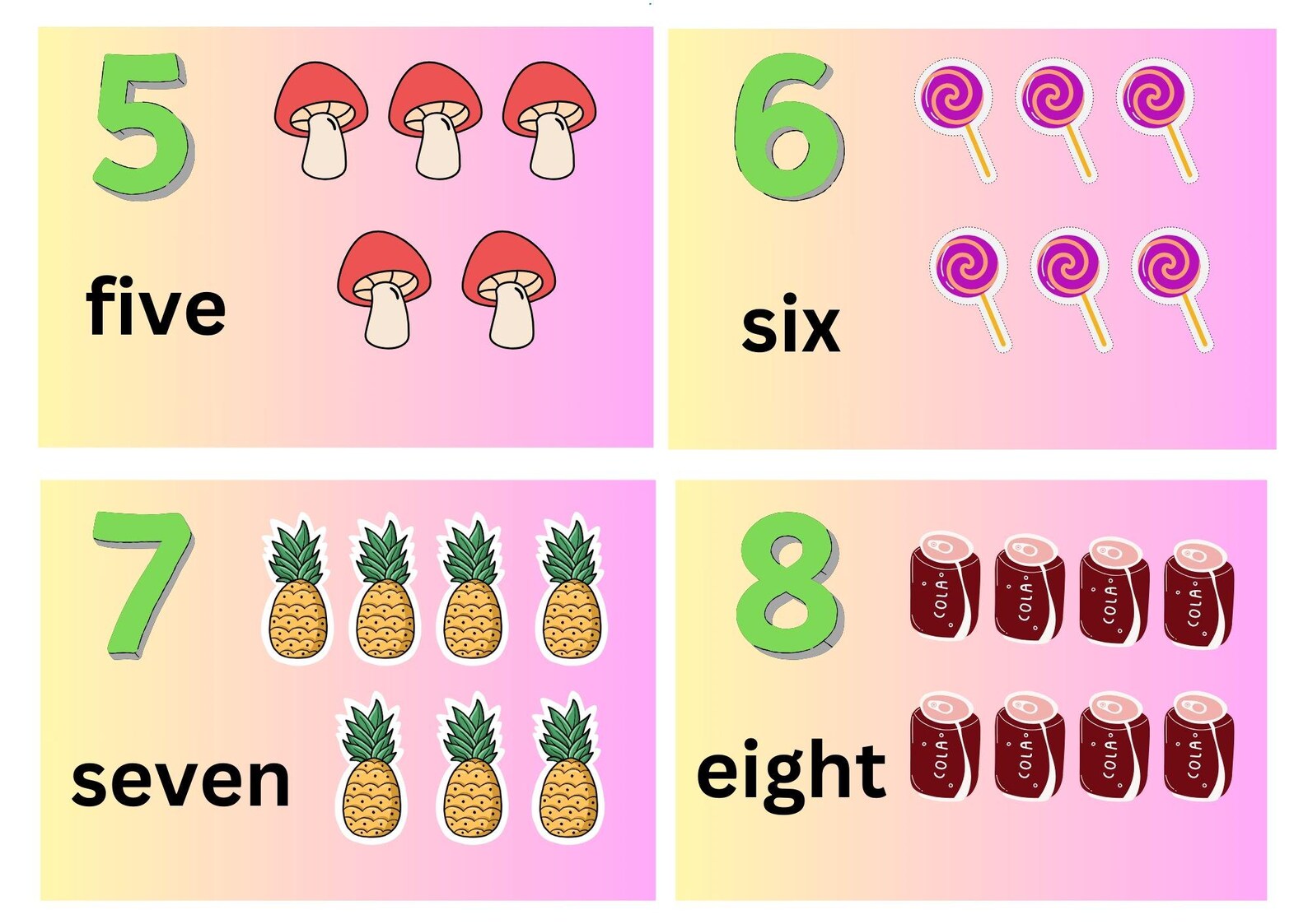 Number Flash Cards, Printable Flashcards, Counting Flashcards, 1 to 10 ...