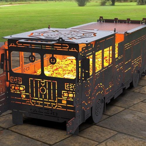 Fire Truck Engine Fire Pit Digital Product Files DXF SVG - Etsy