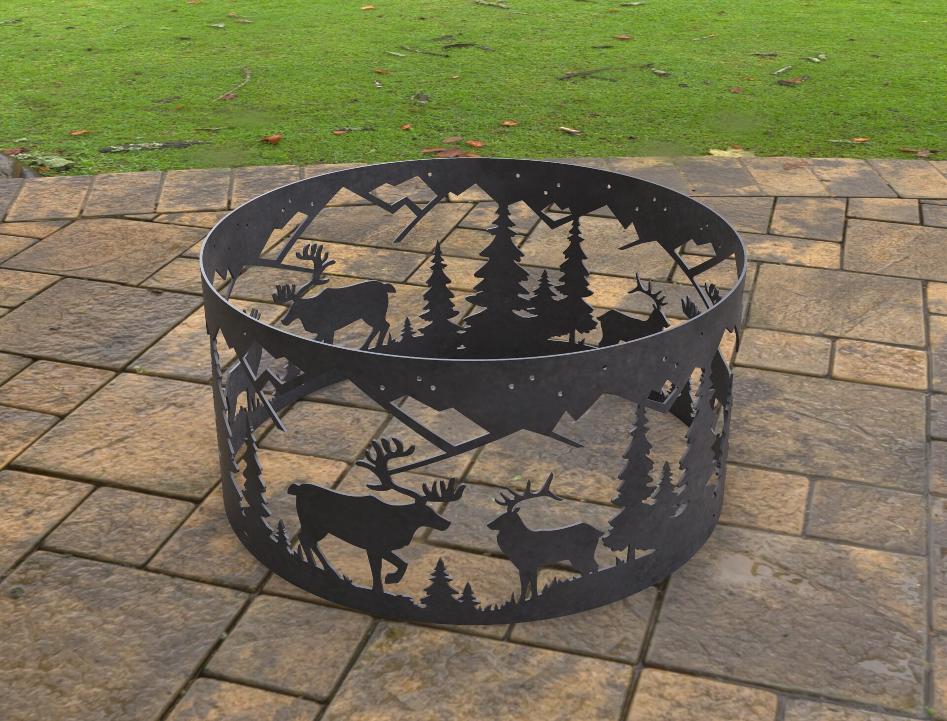 Fire Pit Ring Nature Scene Digital Product Files DXF SVG for - Etsy ...