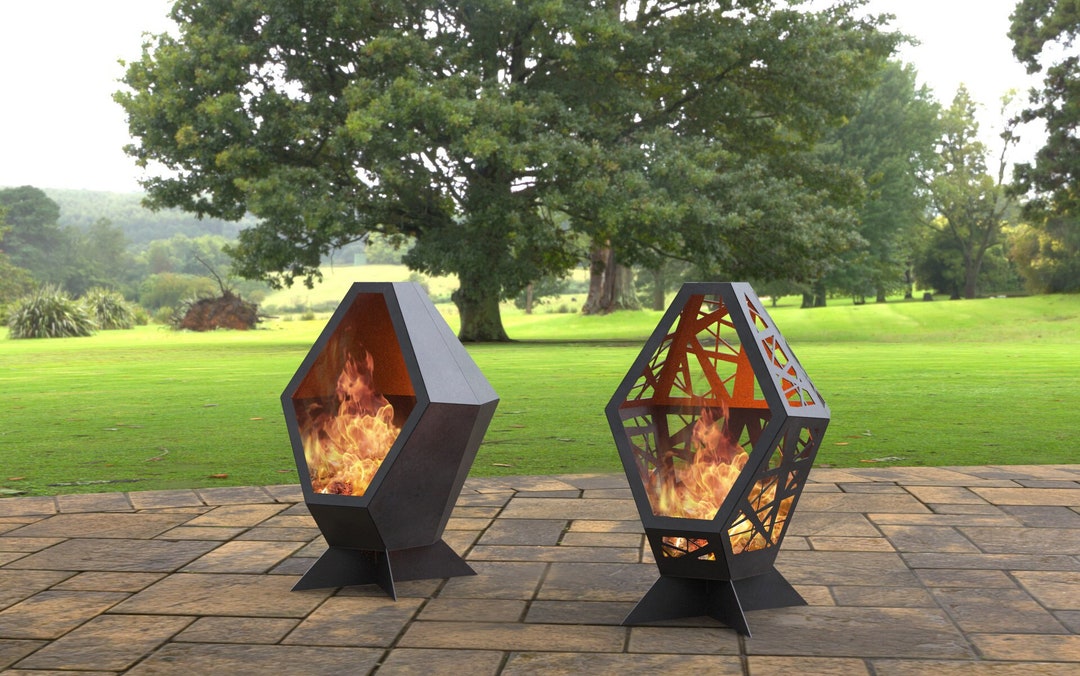 Two Fire Pits III, Digital Goods, Garden Fireplace Files DXF, SVG for ...