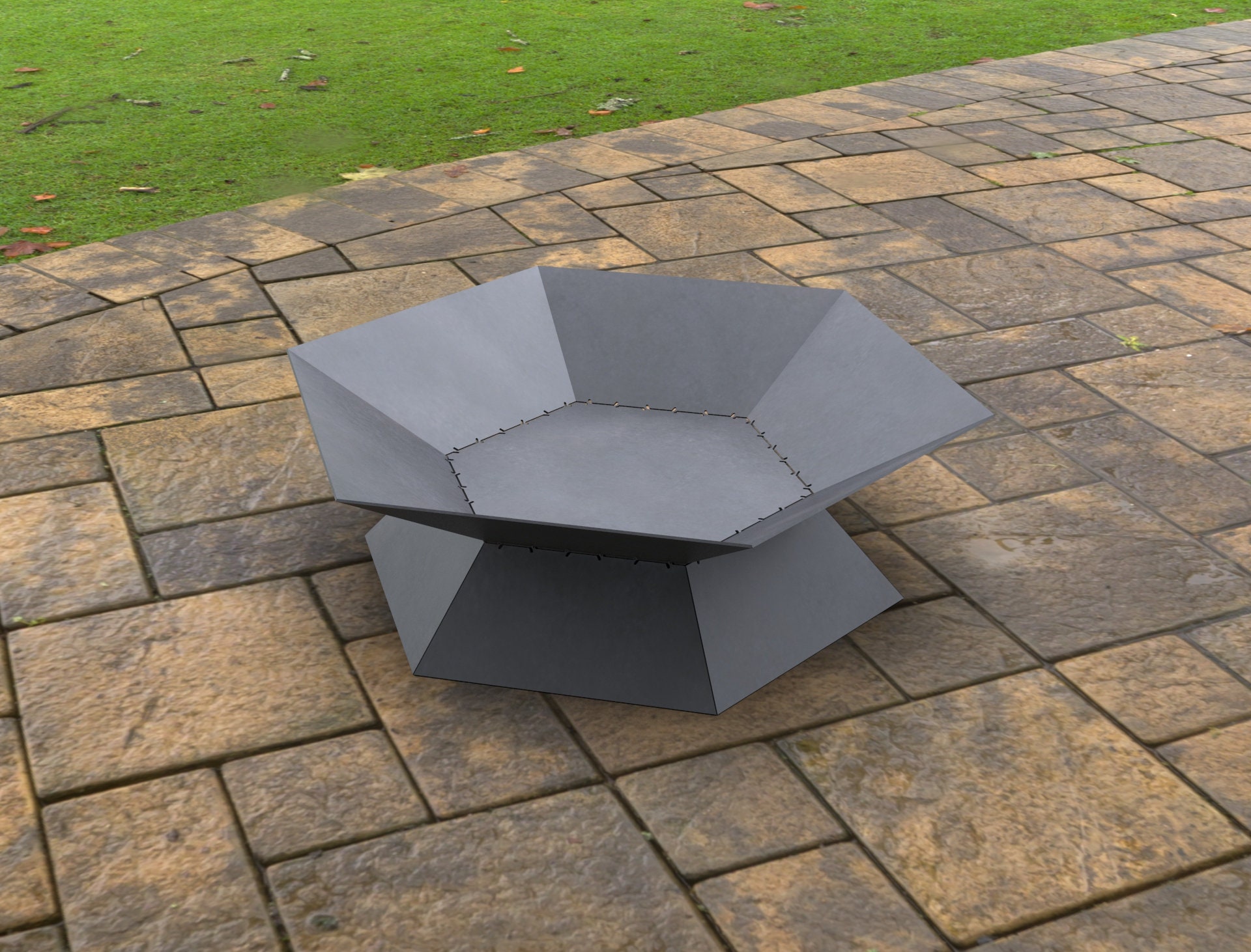 Hexagon Fire Pit II Digital Product Files DXF SVG for Cnc | Etsy