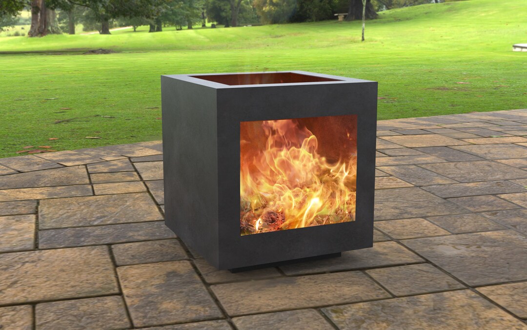 Modern Cube With Square Cutout Fire Pit, Digital Product, Files DXF ...