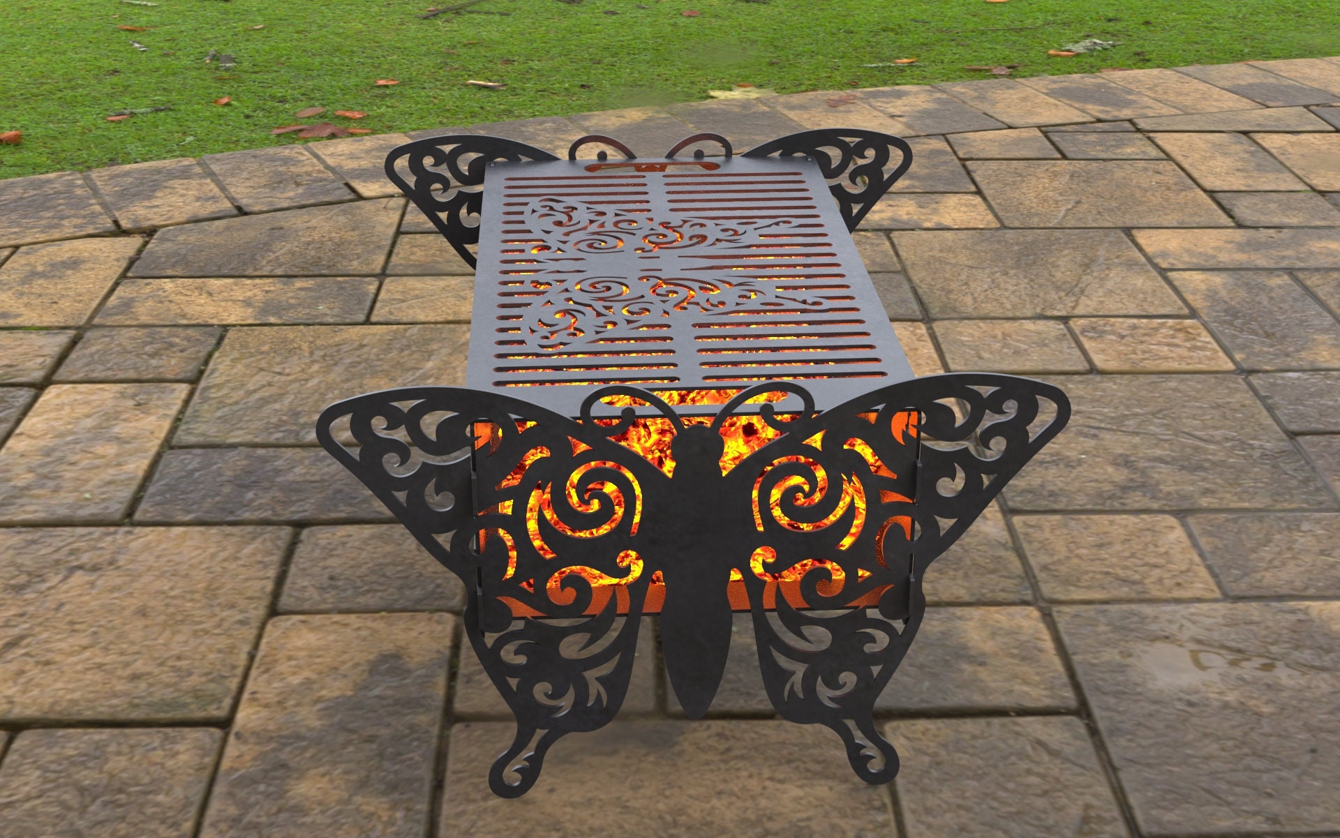 Butterfly II Fire Pit, Digital Product, Files DXF, SVG for Cnc, Plasma ...