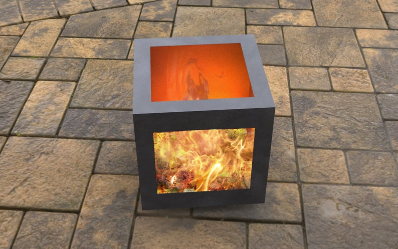Modern Cube With Square Cutout Fire Pit, Digital Product, Files DXF ...