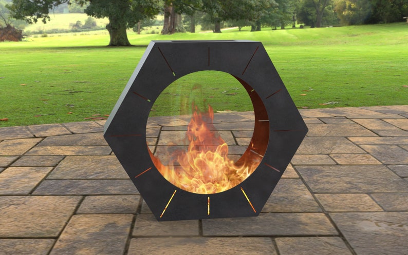 Chimnea Hexagon Fire Pit, Digital Product, Files DXF, SVG for CNC ...