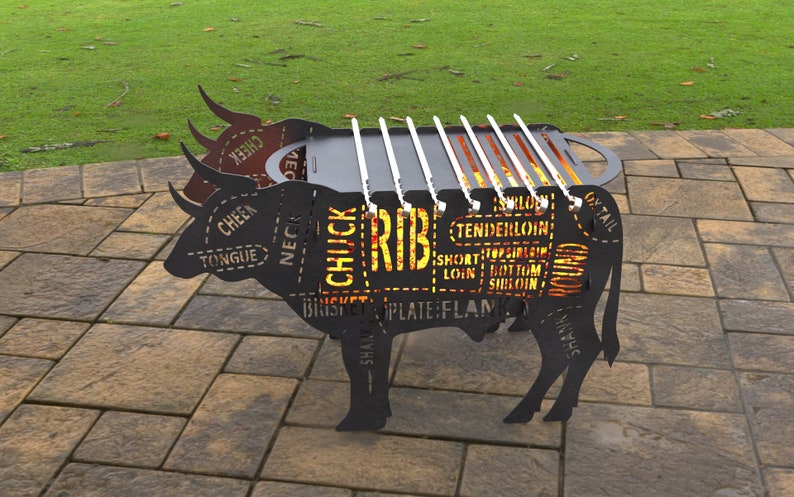 Bull Fire Pit Digital Product Files DXF SVG for CNC - Etsy