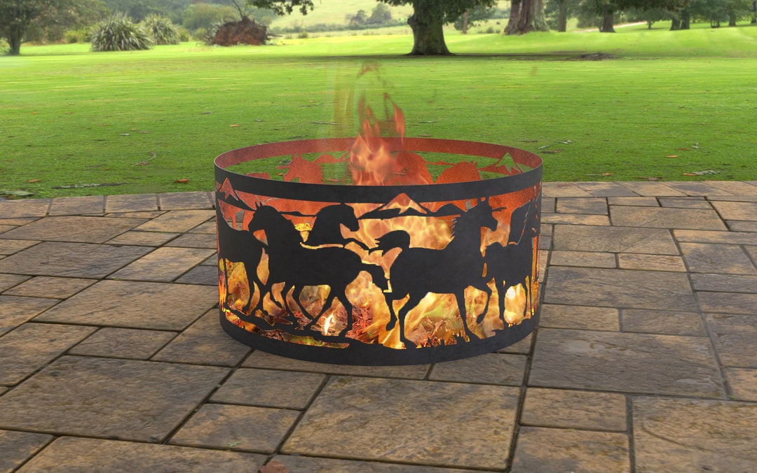 Fire Pit Ring Horses II, Digital Product, Files DXF SVG for Cnc, Plasma ...