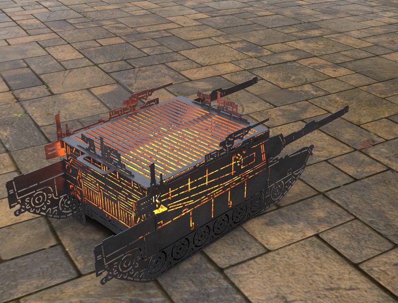 Tank Fire Pit Length 60", Digital Product, Files DXF, SVG for Cnc ...